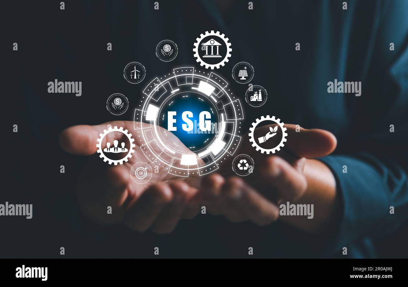ESG environmental social governance business strategy investing concept ...