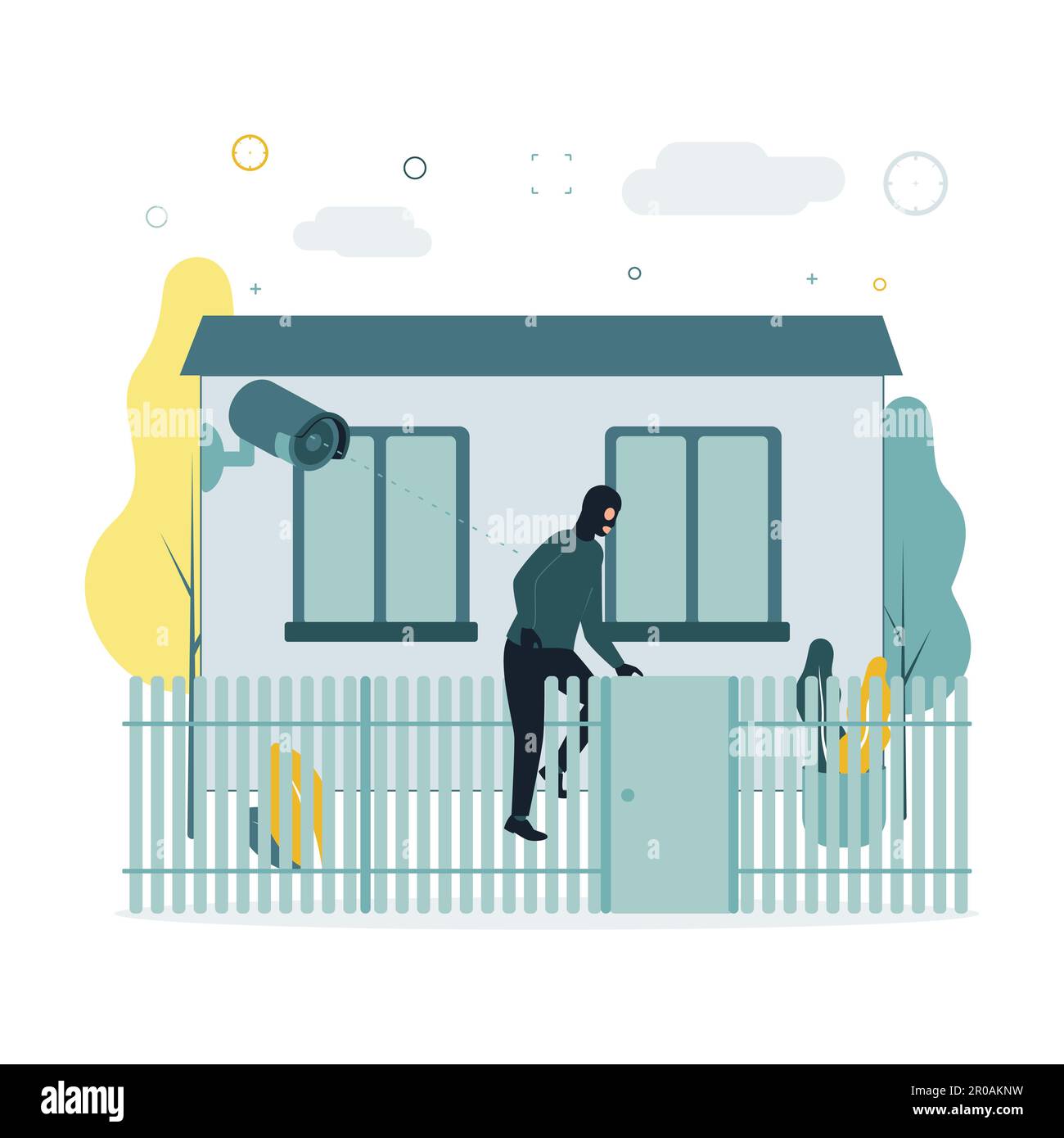 Tree in a fence Cut Out Stock Images & Pictures - Alamy