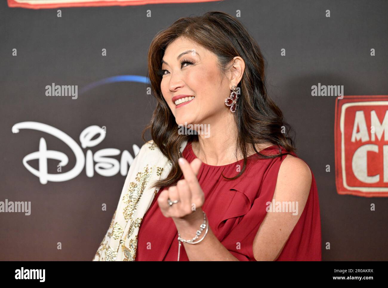 Juju Chang attends the premiere of the Disney+ original series ...