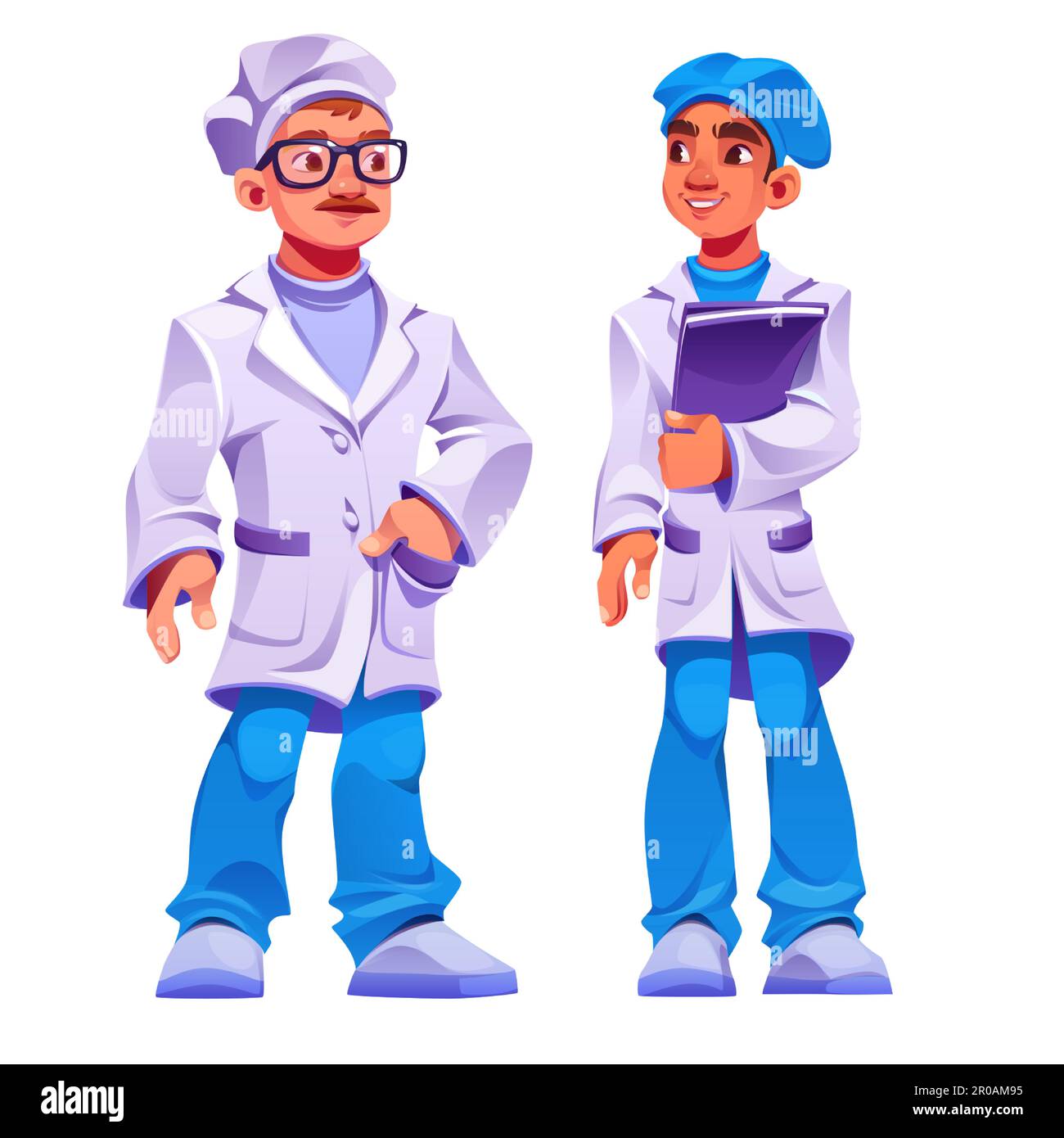 Cartoon doctor character team set vector illustration. Medical group ...