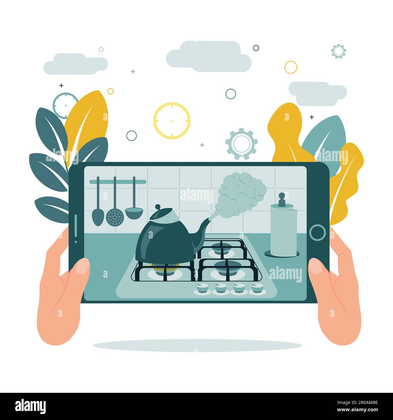 CCTV. Remote access. To see a boiling kettle on the stove with video ...