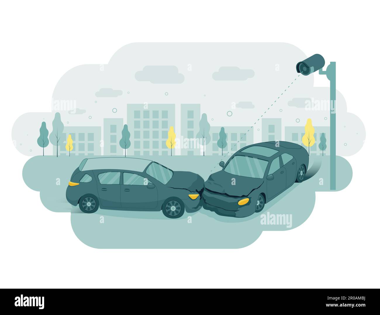 Cars collided bumper Stock Vector Images - Alamy
