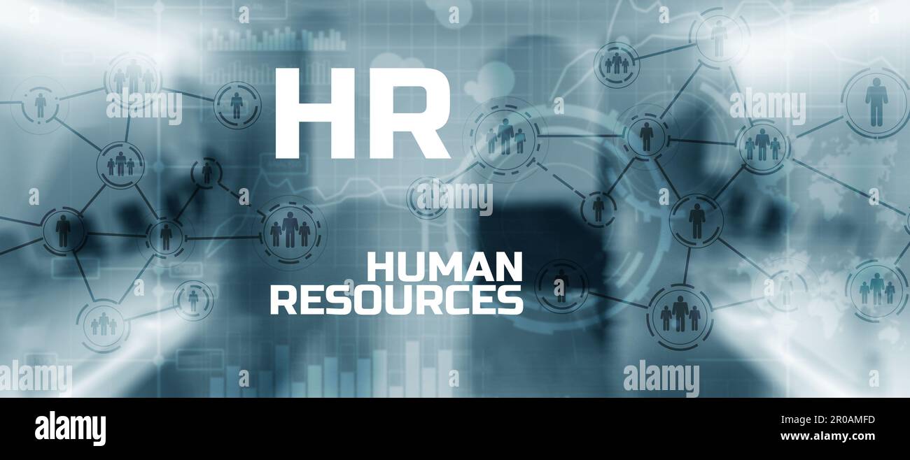 HR - Human resources management and recruitment concept. Double ...