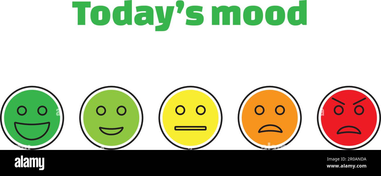 Today’s mood, emoji silhouette illustration, vector. Emoji infographic ...