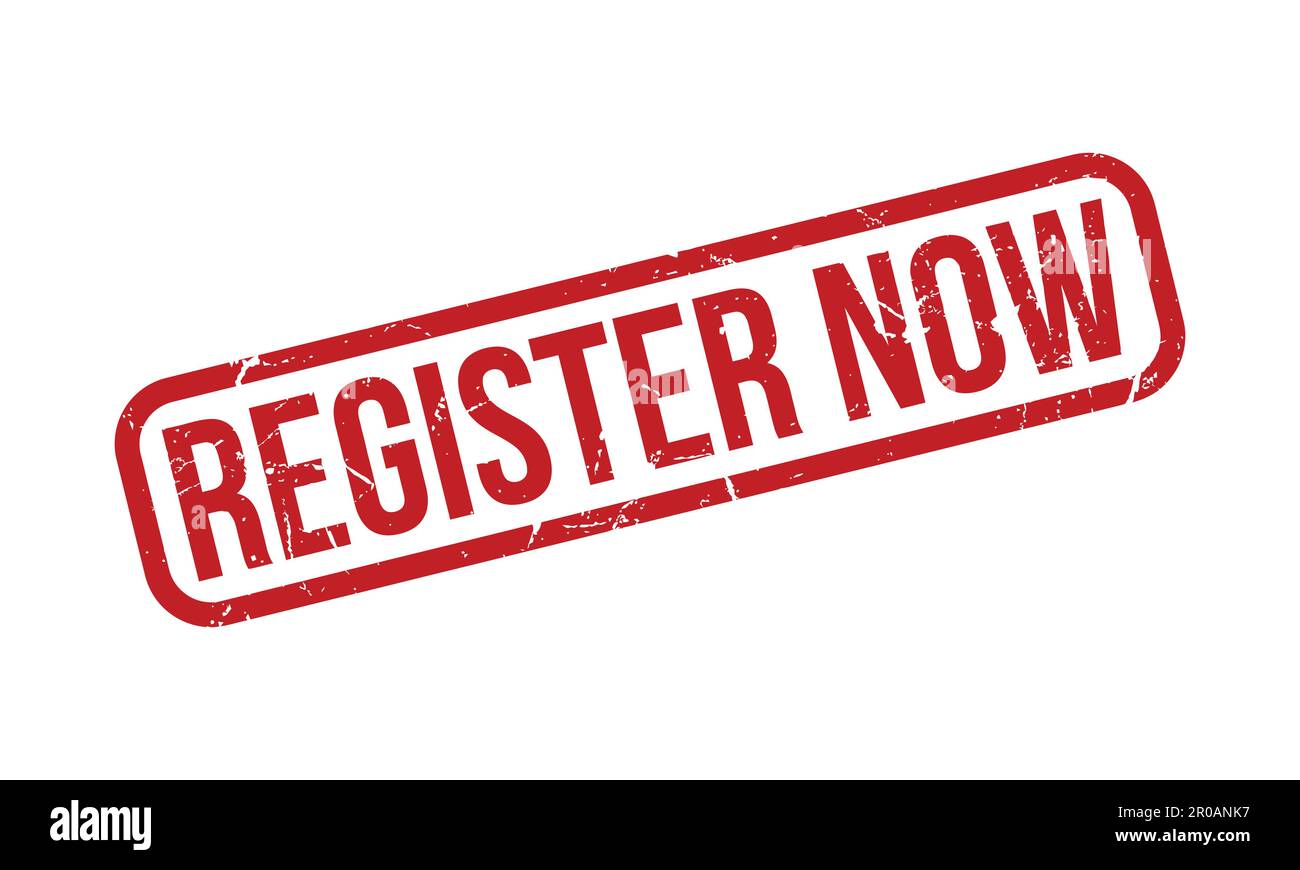 Register Now Rubber Stamp. Red Register Now Rubber Grunge Stamp Seal ...