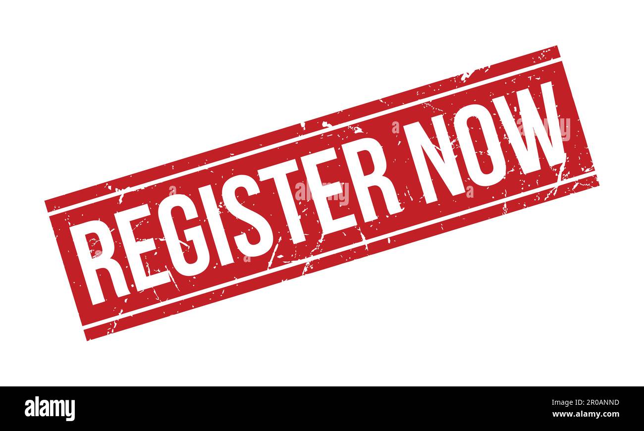 Register Now Rubber Stamp. Red Register Now Rubber Grunge Stamp Seal ...