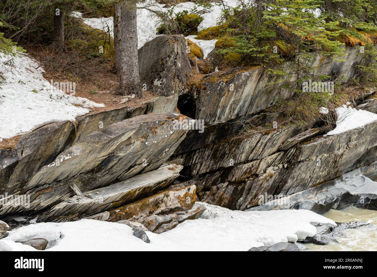 Incredible scenery near Banff National Park in spring time with ...