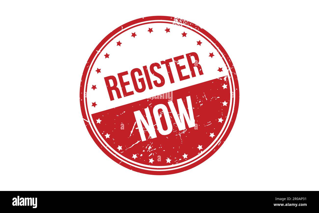 Register Now Rubber Stamp. Red Register Now Rubber Grunge Stamp Seal ...