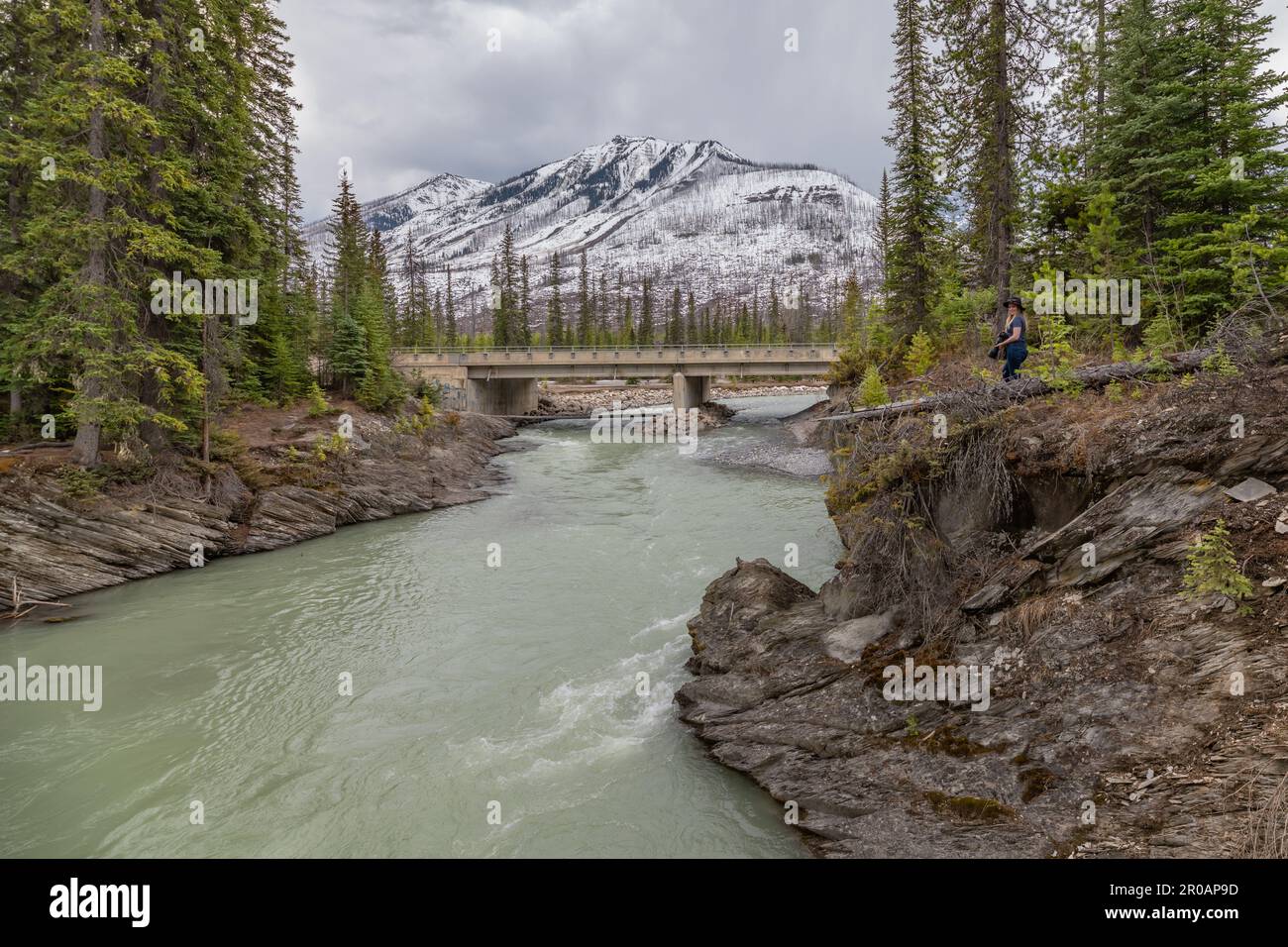 Incredible scenery near Banff National Park in spring time with ...