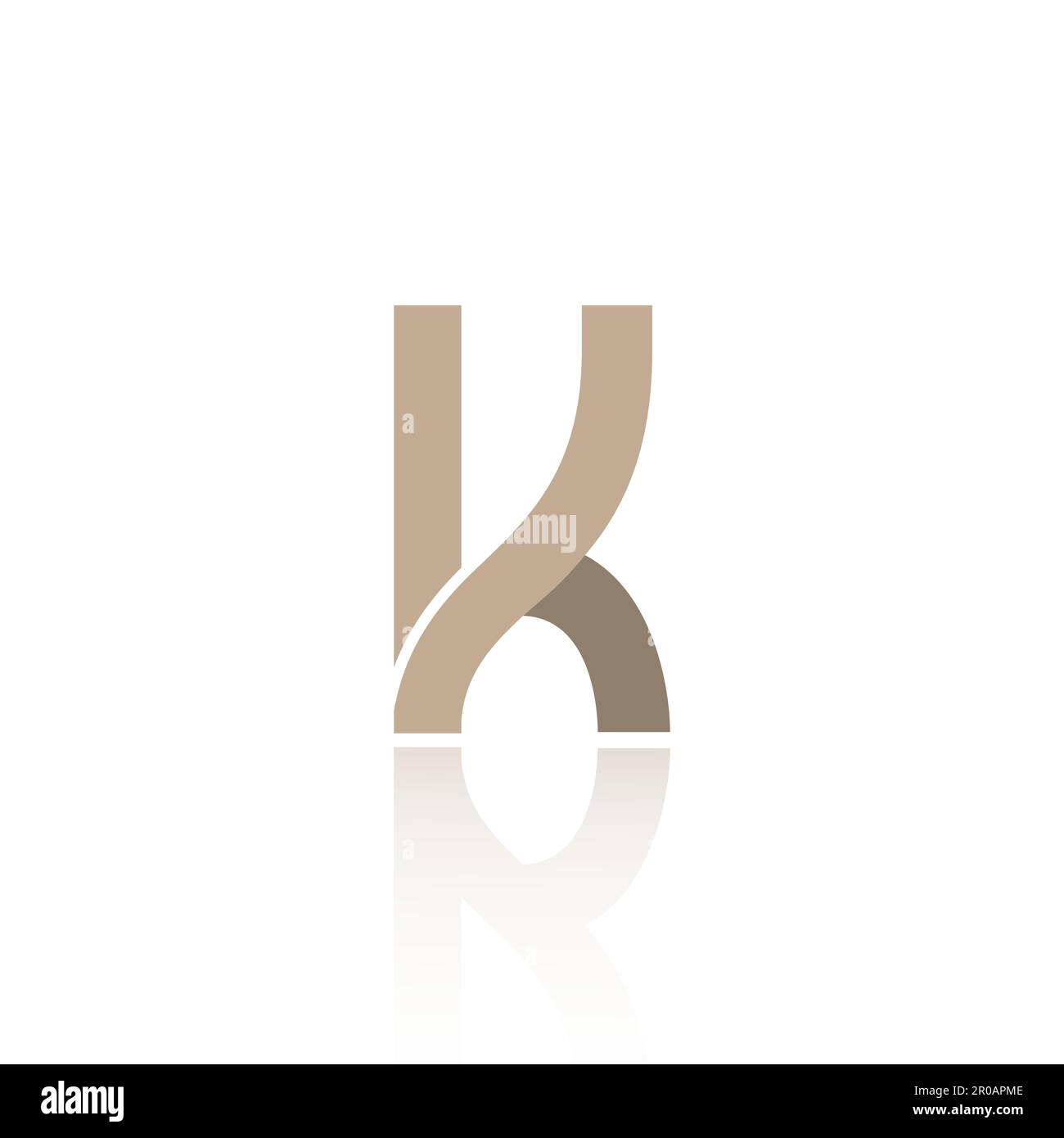 Alphabet Letter K Logo Design With Glossy Reflection Vector Icon ...
