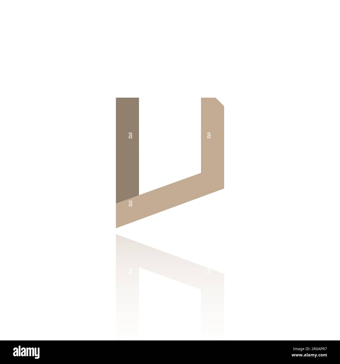 Alphabet Letter U Logo Design With Glossy Reflection Vector Icon Illustration. Elegant Minimal ...
