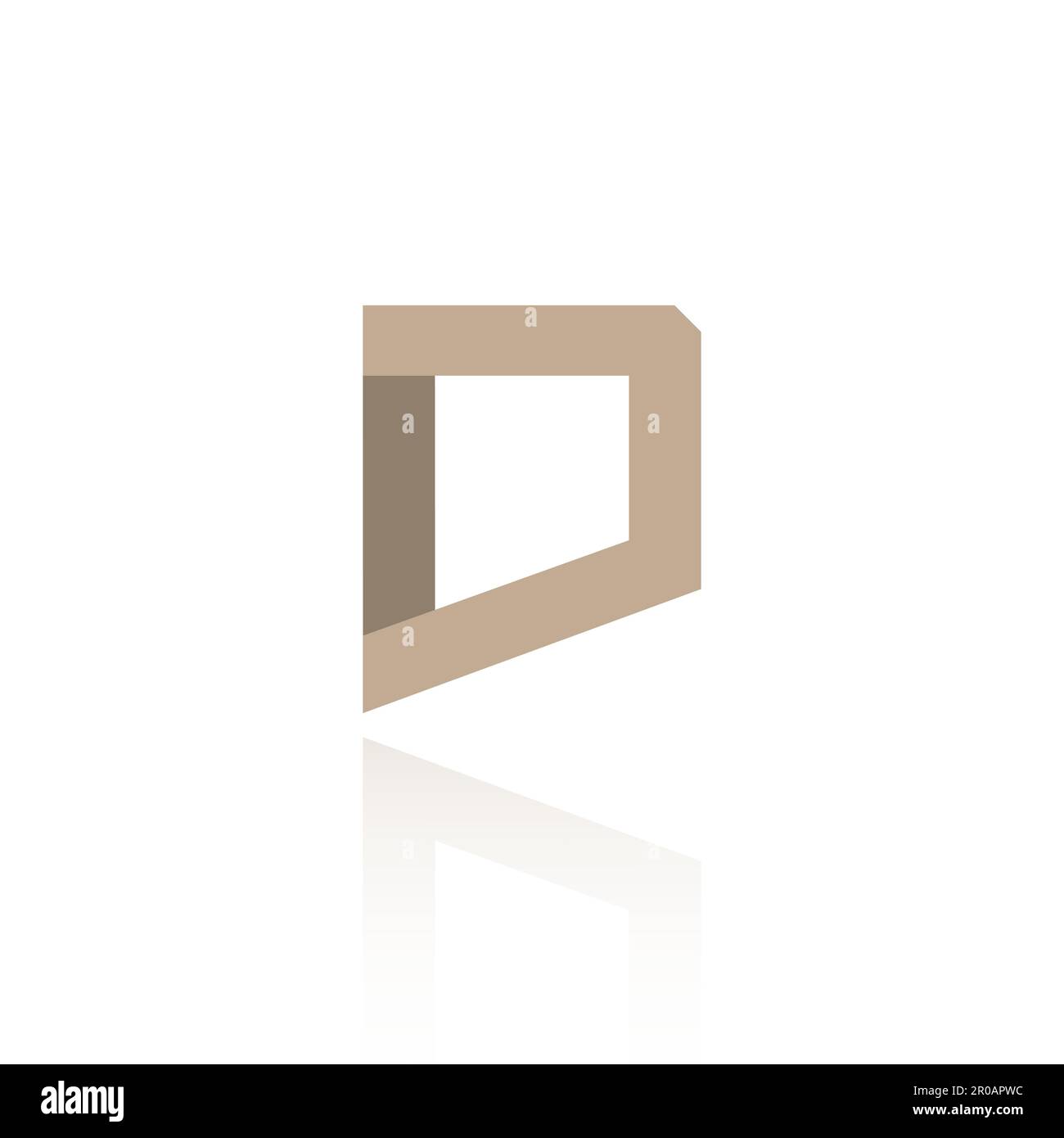 Alphabet Letter D Logo Design With Glossy Reflection Vector Icon ...