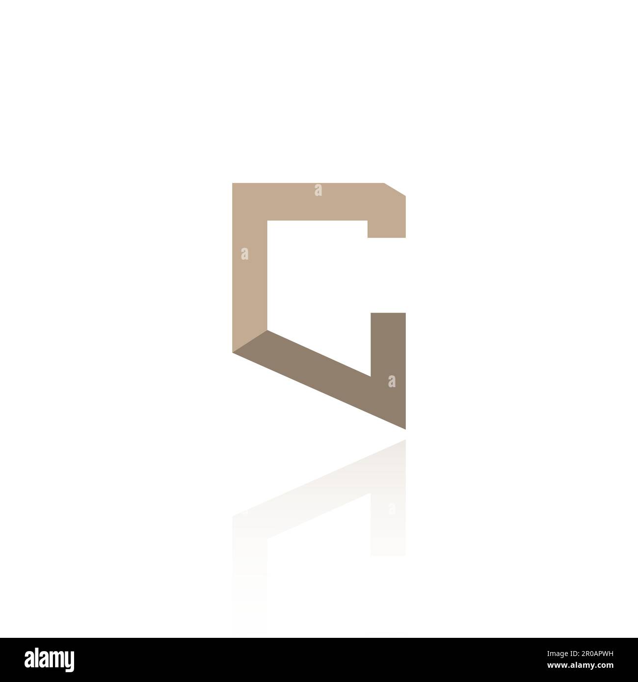 Alphabet Letter C Logo Design With Glossy Reflection Vector Icon Illustration. Elegant Minimal ...
