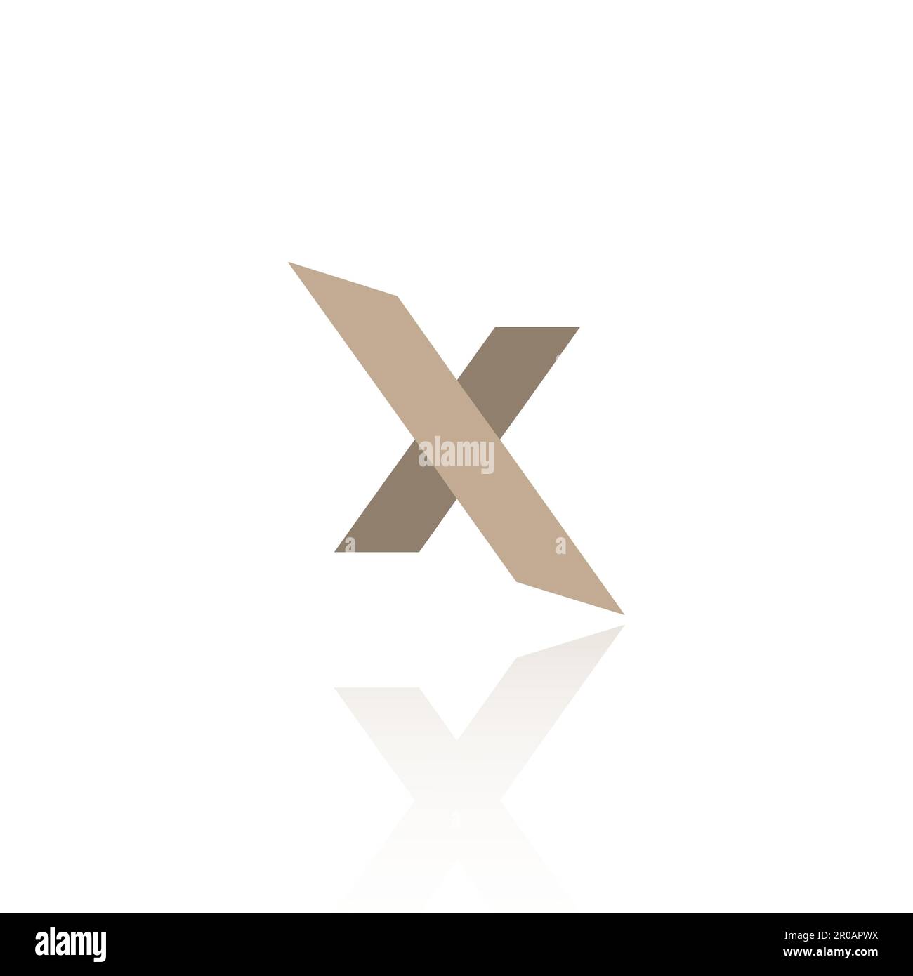 Alphabet Letter X Logo Design With Glossy Reflection Vector Icon ...