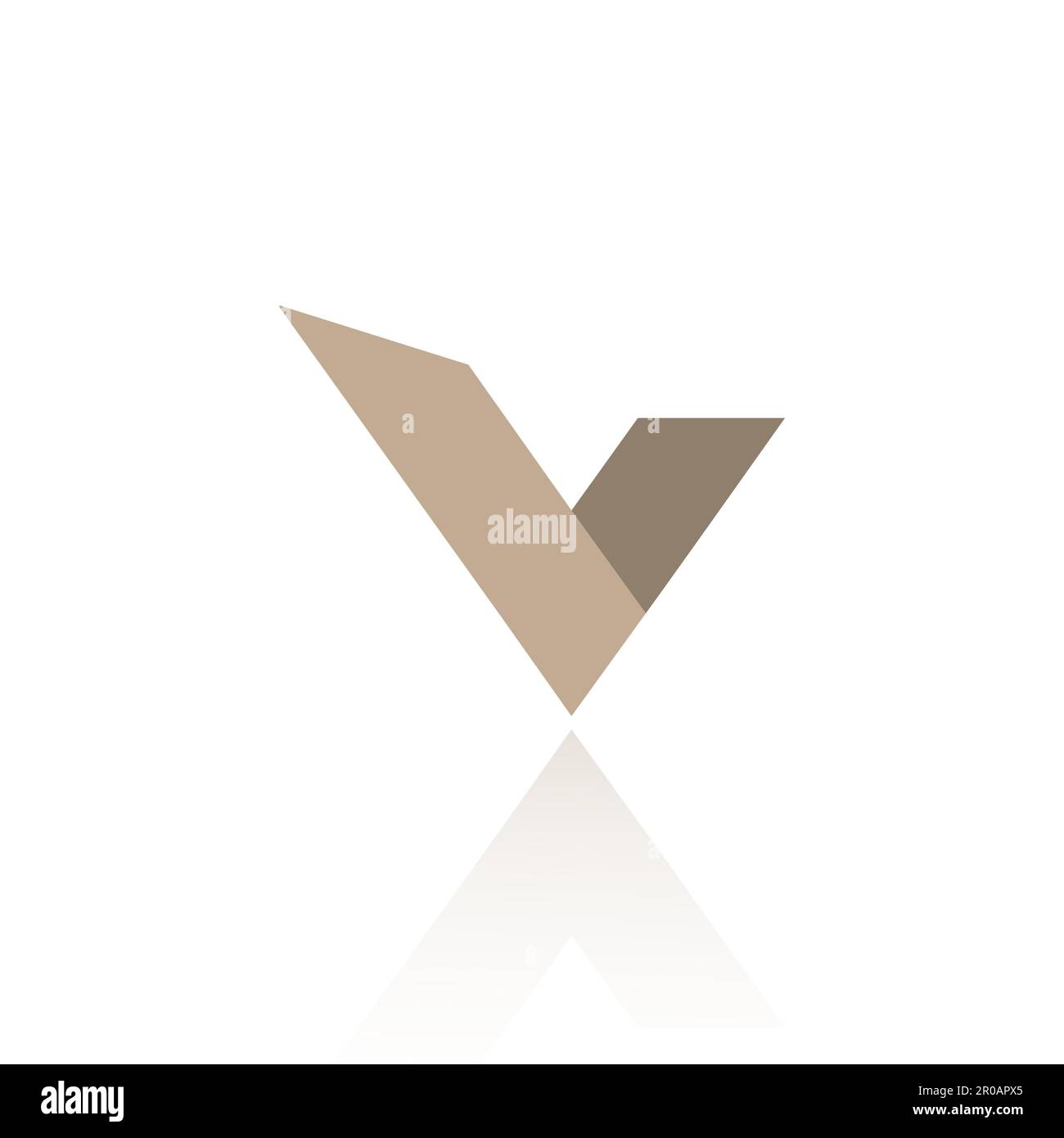 Alphabet Letter V Logo Design With Glossy Reflection Vector Icon ...