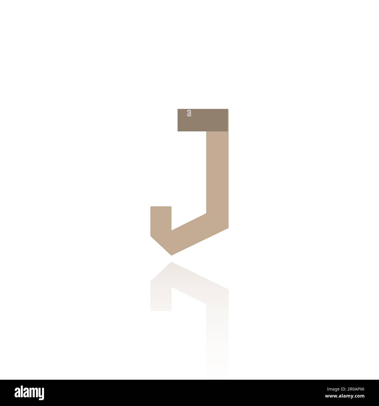 Alphabet Letter J Logo Design With Glossy Reflection Vector Icon Illustration. Elegant Minimal ...