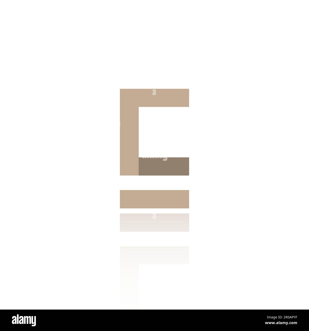 Alphabet Letter E Logo Design With Glossy Reflection Vector Icon ...