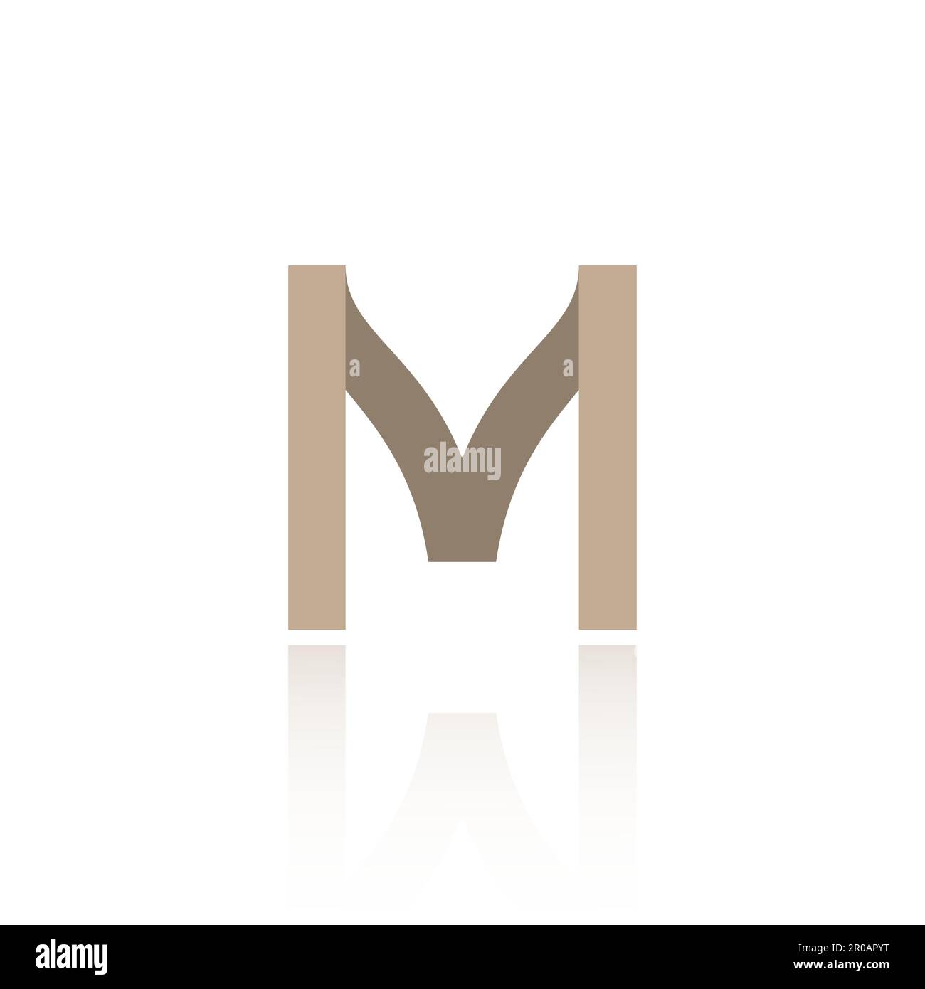 Alphabet Letter M Logo Design With Glossy Reflection Vector Icon ...