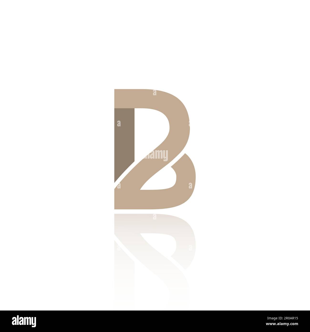 Alphabet Letter B Logo Design With Glossy Reflection Vector Icon Illustration. Elegant Minimal ...