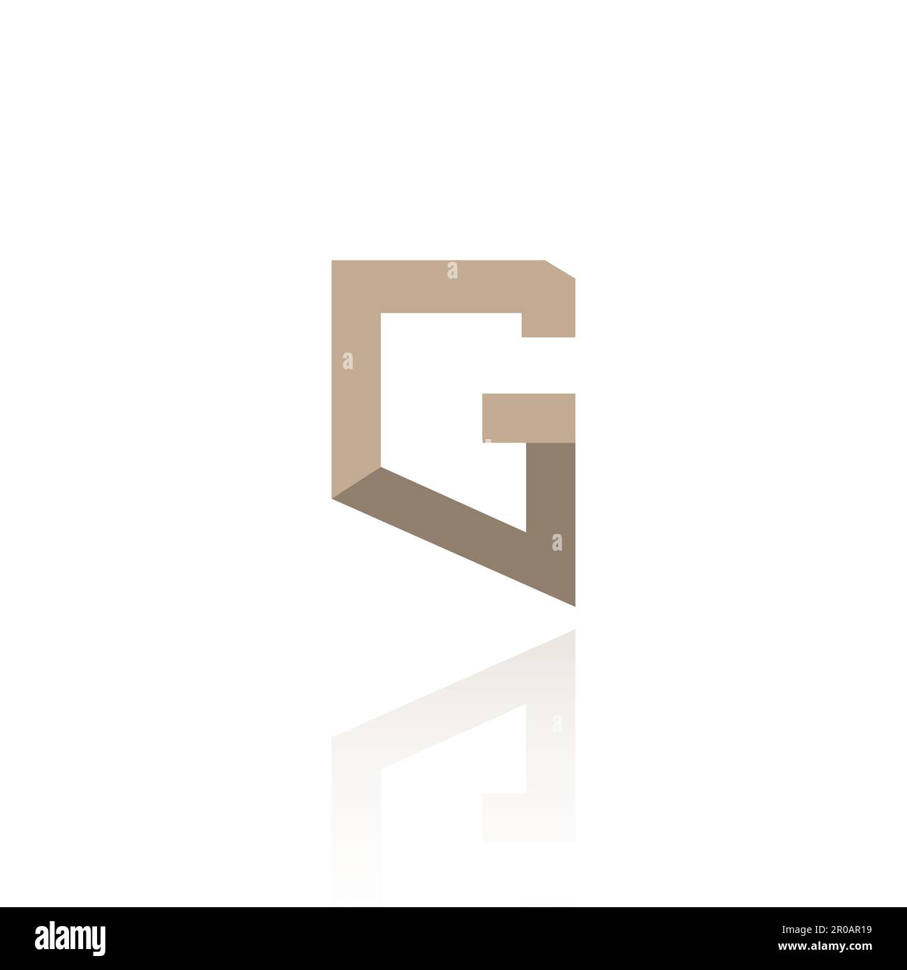 Alphabet Letter G Logo Design With Glossy Reflection Vector Icon Illustration. Elegant Minimal ...