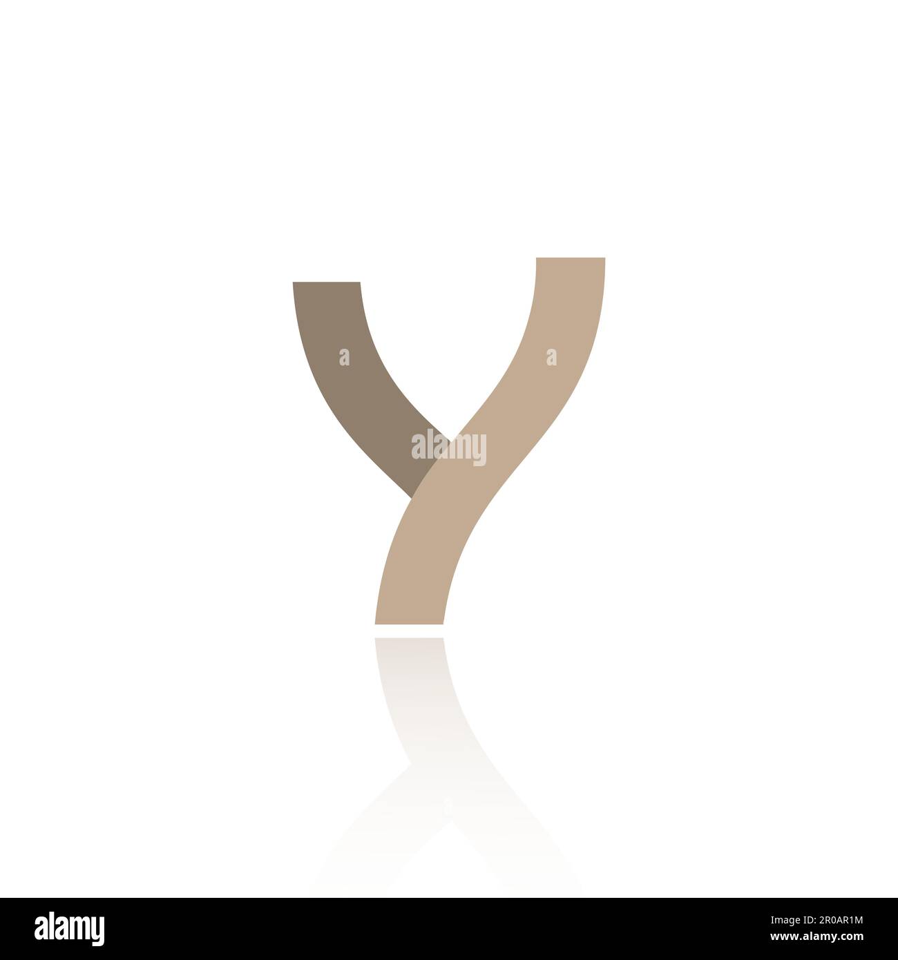 Alphabet Letter Y Logo Design With Glossy Reflection Vector Icon Illustration. Elegant Minimal ...