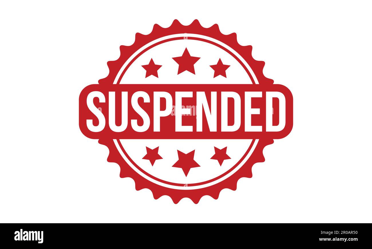 Suspended Rubber Stamp. Red Suspended Rubber Grunge Stamp Seal Vector ...
