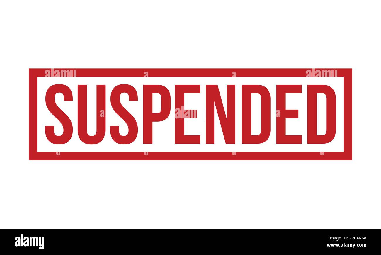 Suspended Rubber Stamp. Red Suspended Rubber Grunge Stamp Seal Vector ...