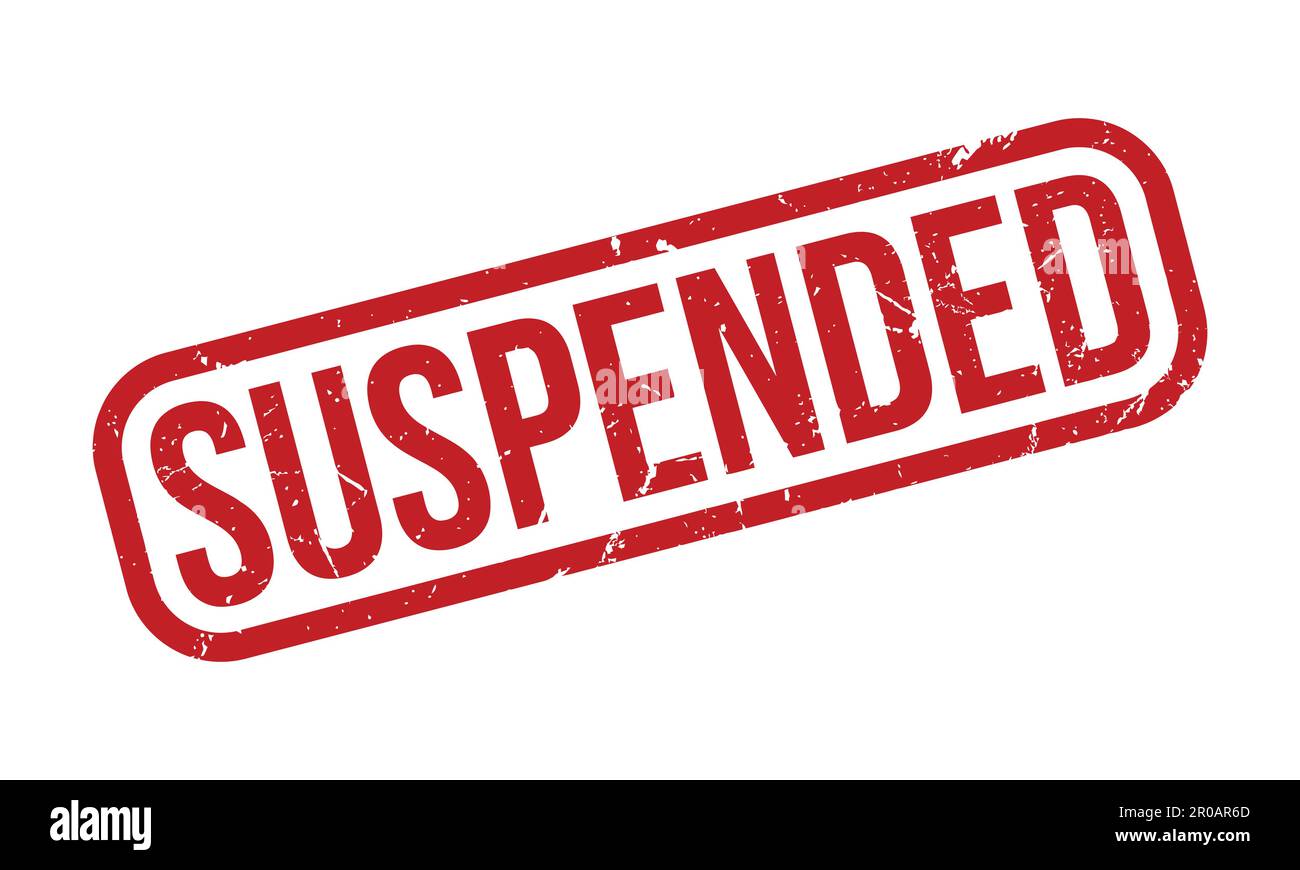 Suspended Rubber Stamp. Red Suspended Rubber Grunge Stamp Seal Vector ...