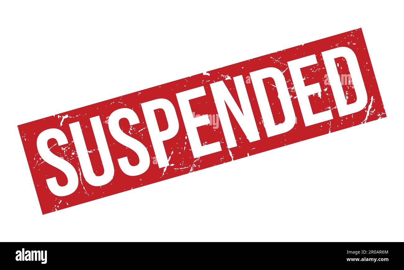 Suspended Rubber Stamp. Red Suspended Rubber Grunge Stamp Seal Vector ...