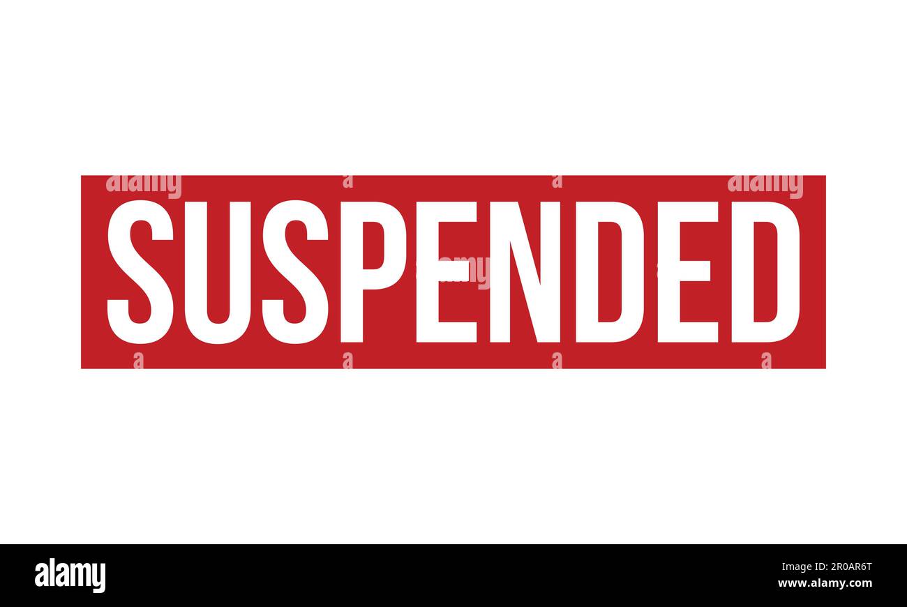 Suspended Rubber Stamp. Red Suspended Rubber Grunge Stamp Seal Vector ...