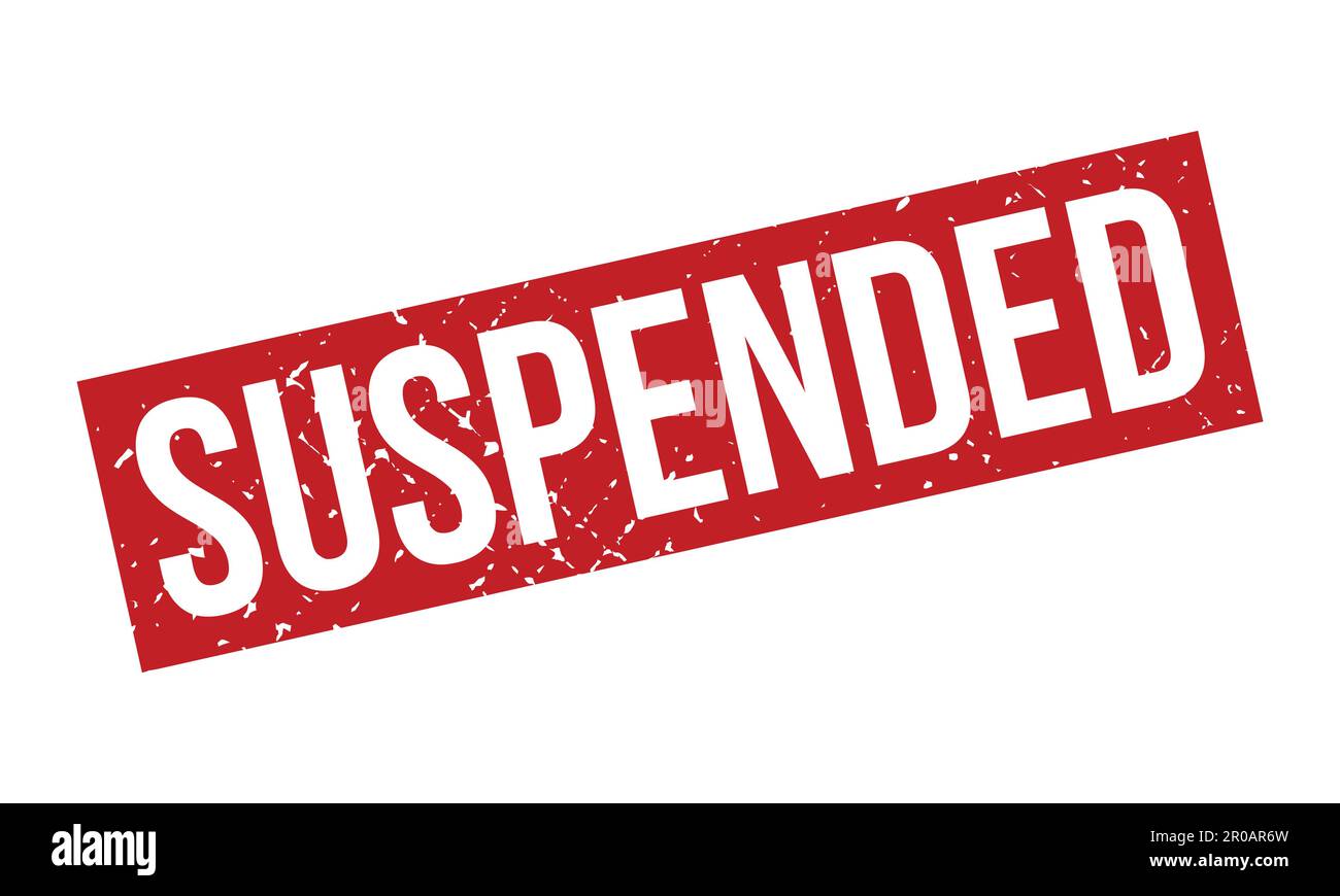 Suspended Rubber Stamp. Red Suspended Rubber Grunge Stamp Seal Vector ...