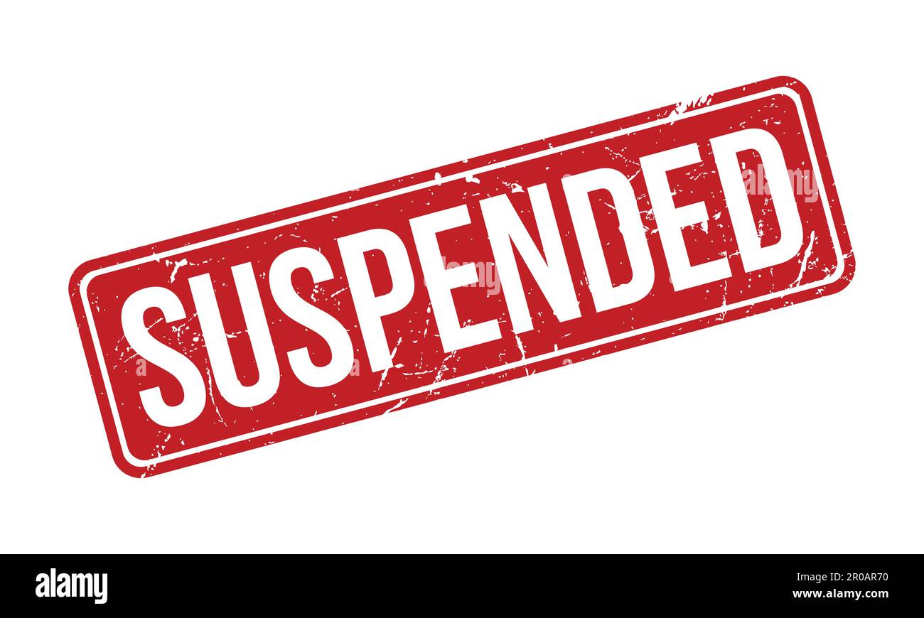 Suspended Rubber Stamp. Red Suspended Rubber Grunge Stamp Seal Vector ...