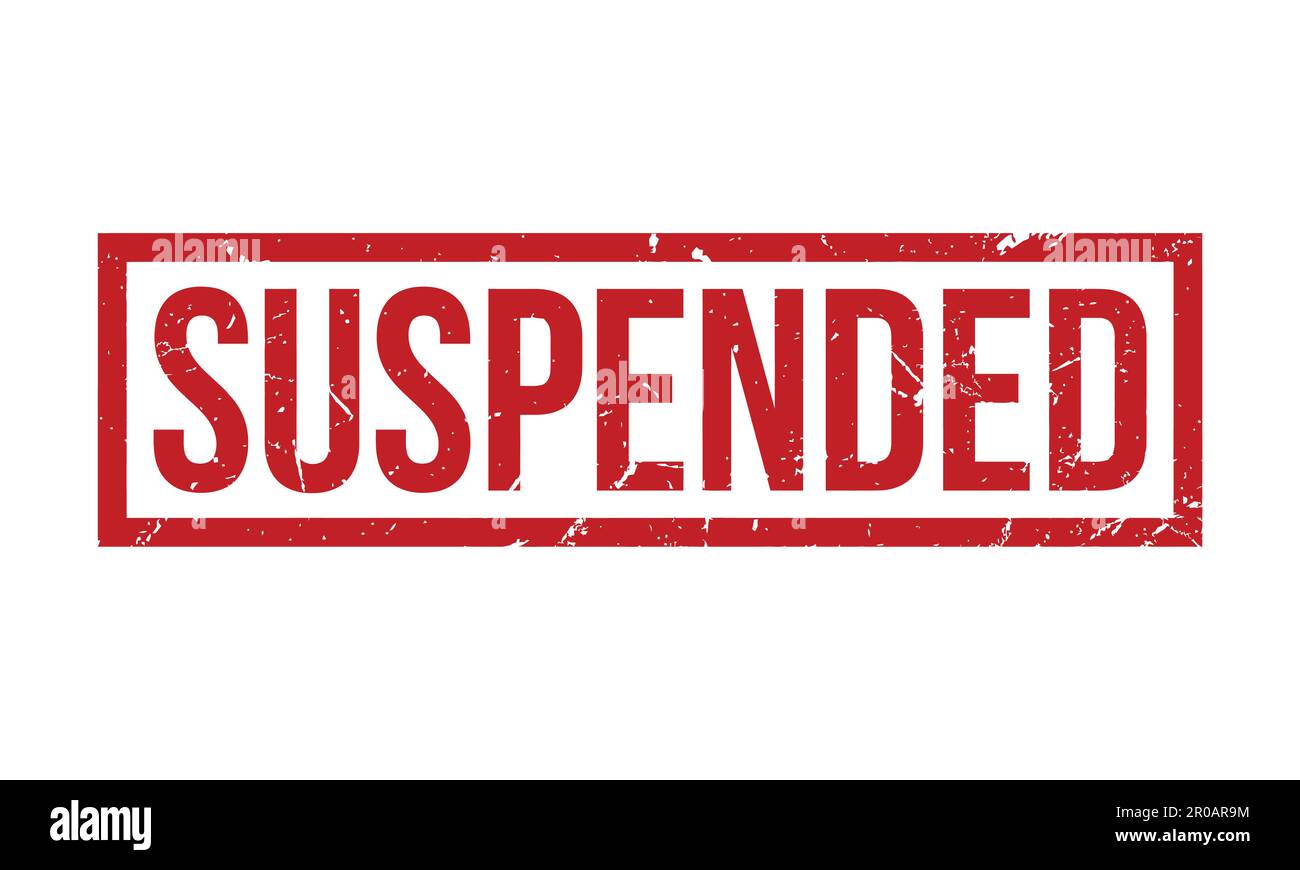 Suspended Rubber Stamp. Red Suspended Rubber Grunge Stamp Seal Vector ...