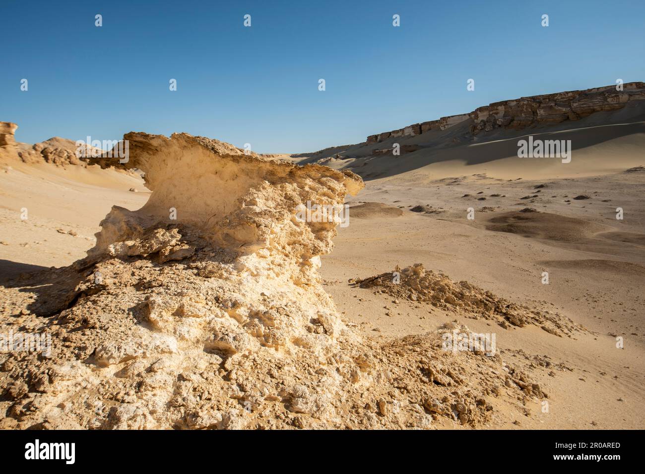 Landscape scenic view of desolate barren western desert in Egypt with ...