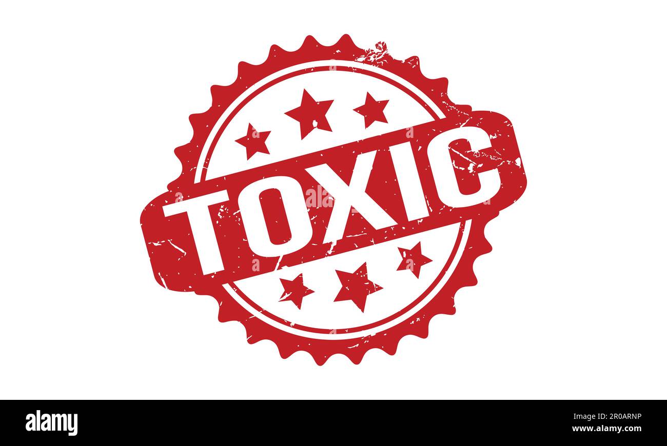 Toxic Rubber Stamp. Red Toxic Rubber Grunge Stamp Seal Vector ...
