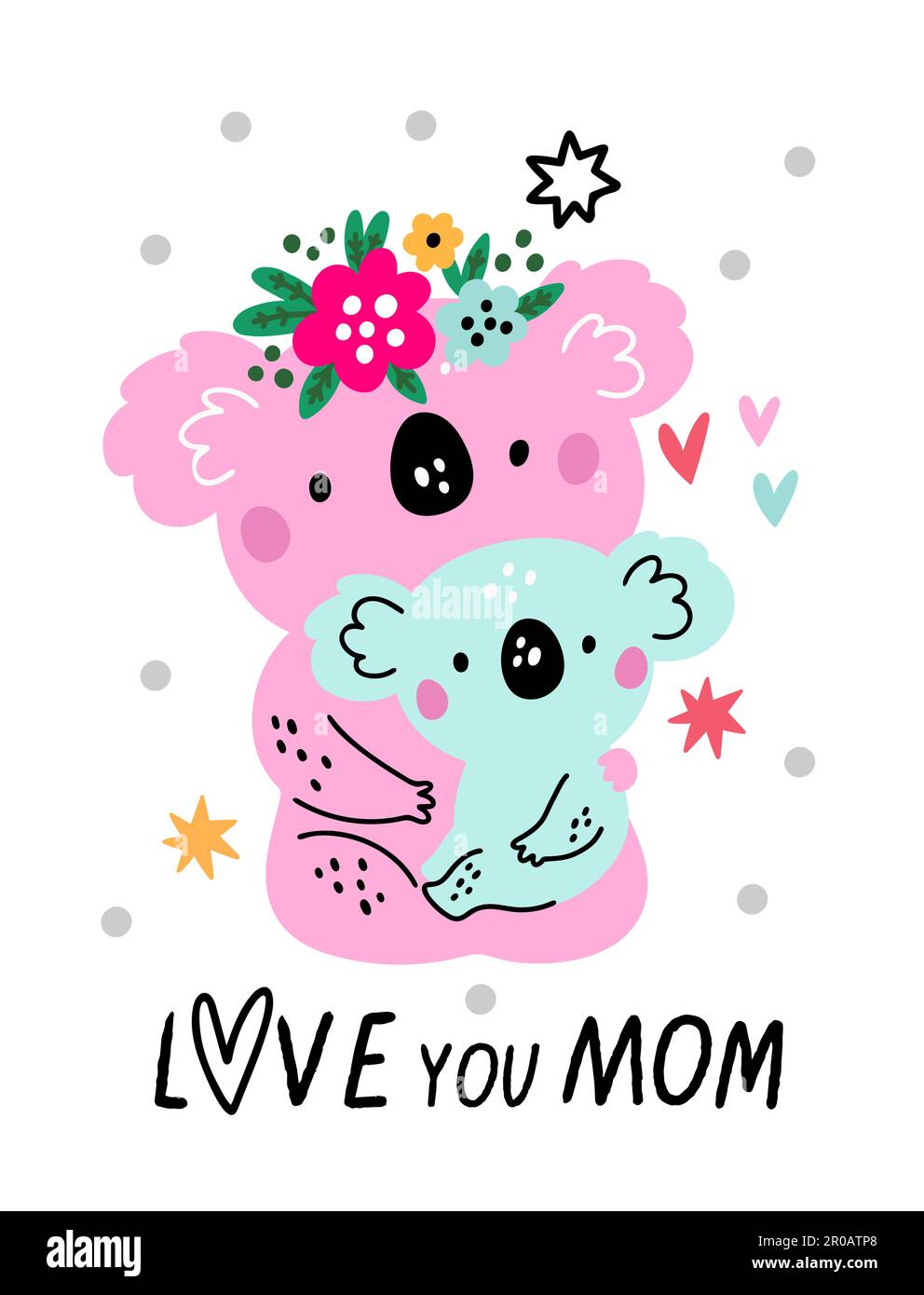 Cute koala animal mom Stock Vector Images - Alamy