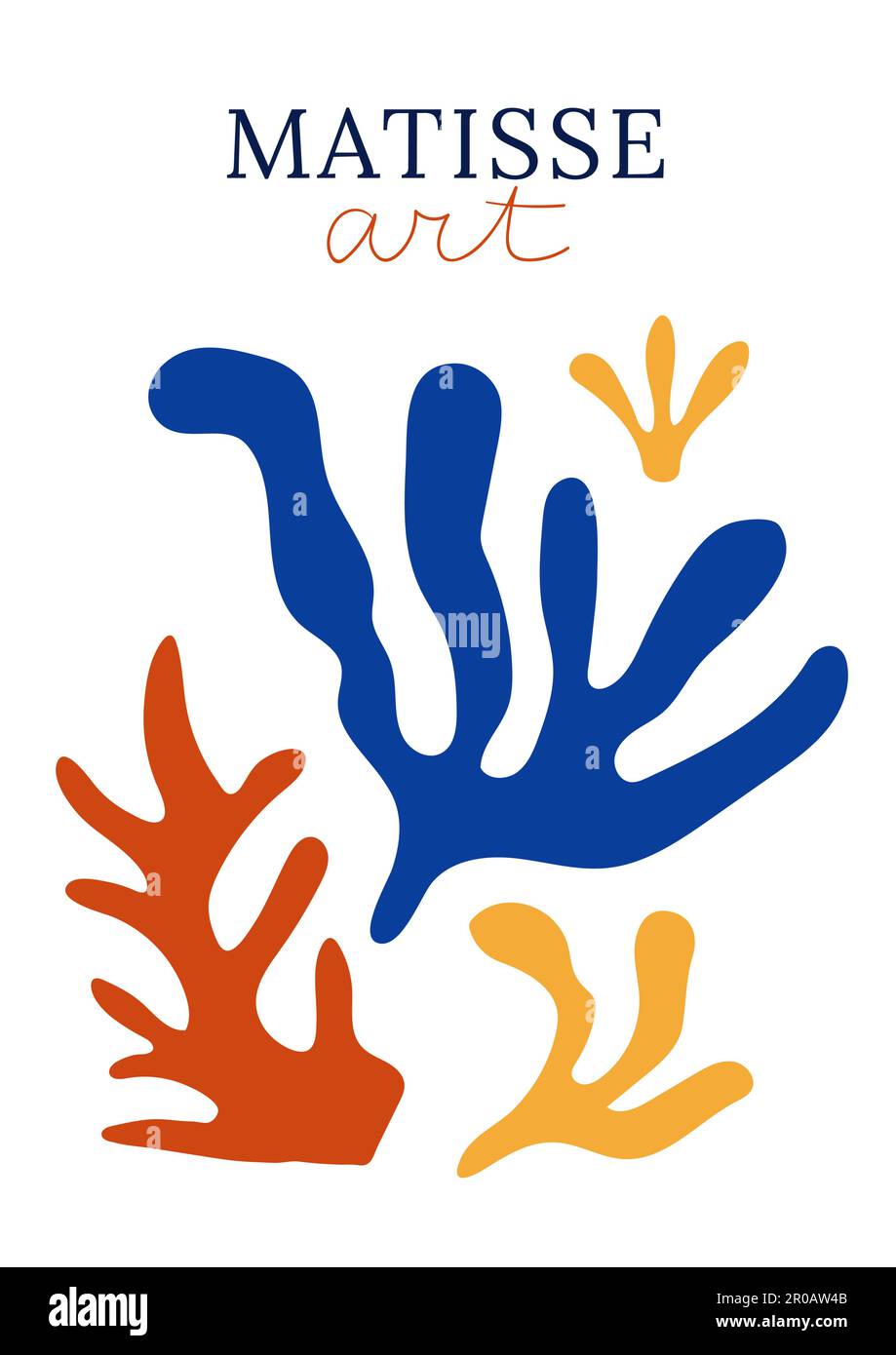 Matisse poster. Colorful corals. Abstract art. Contemporary artwork ...