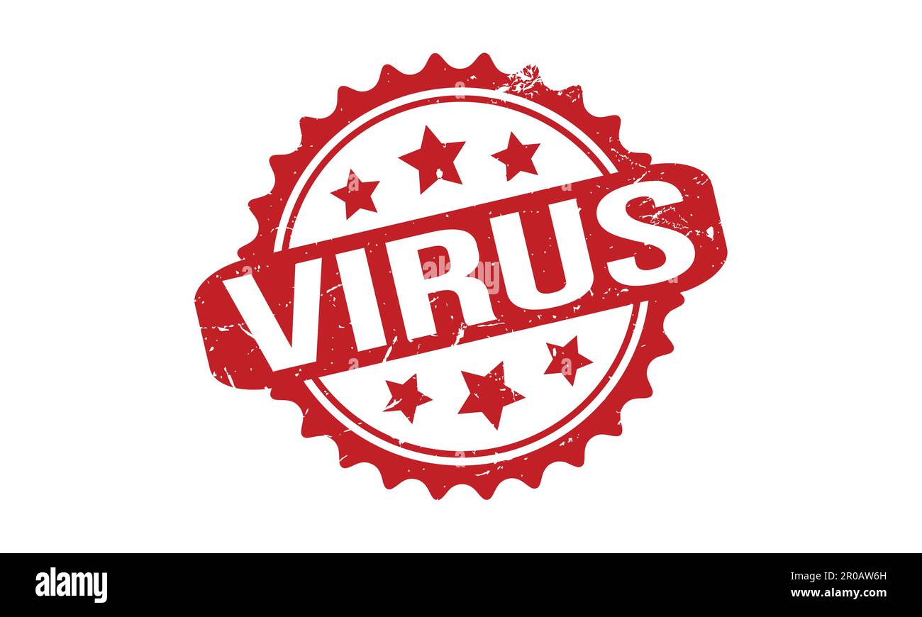 Virus Rubber Stamp. Red Virus Rubber Grunge Stamp Seal Vector ...