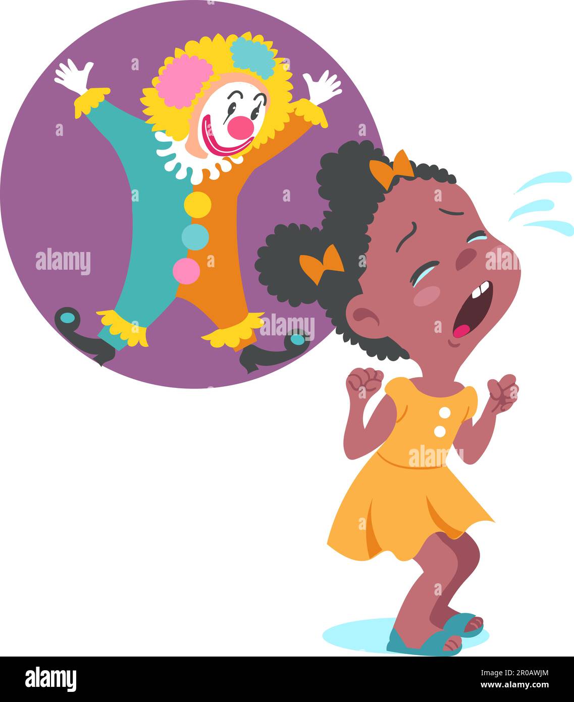 Child afraid clown Stock Vector Images - Alamy