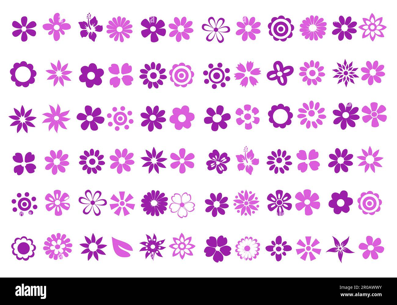 silhouettes of simple vector flowers Stock Vector Image & Art - Alamy
