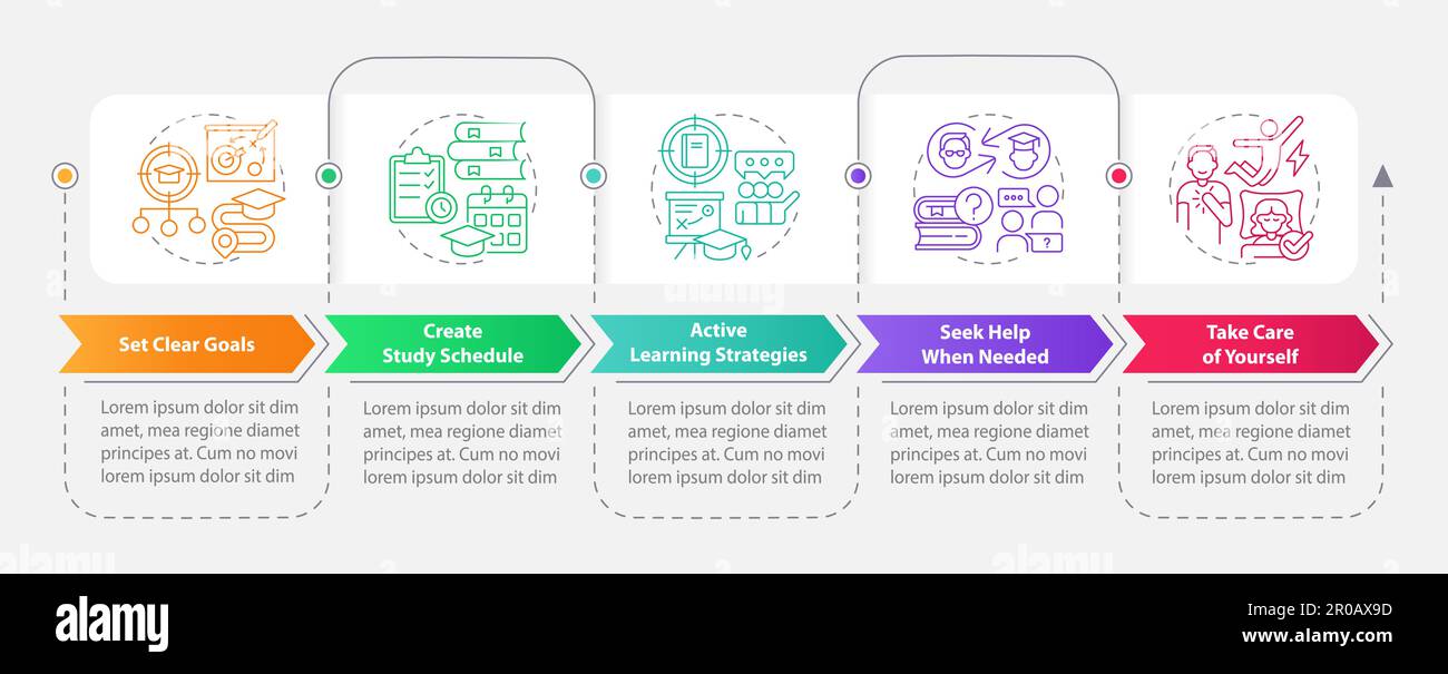 Improve academic achievement rectangle infographic template Stock ...