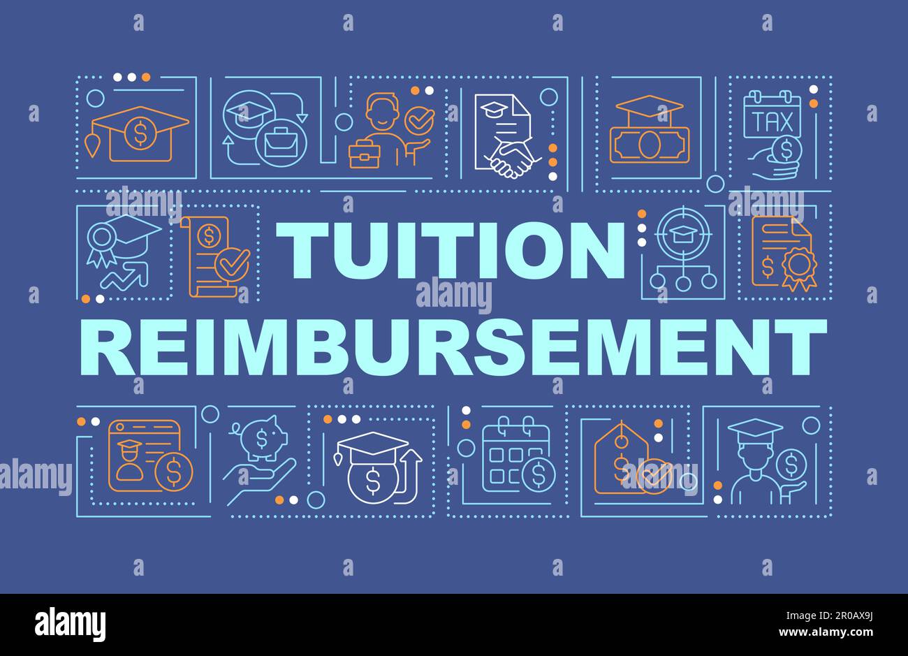 Tuition reimbursement word concepts dark blue banner Stock Vector Image ...