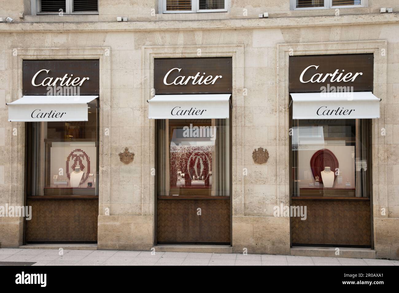 lyon , Aura France - 05 01 2023 : Cartier text sign and logo brand ...