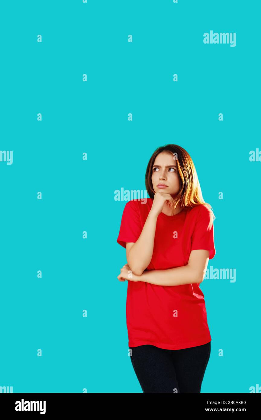 Choice problem thoughtful woman confusion idea Stock Photo - Alamy