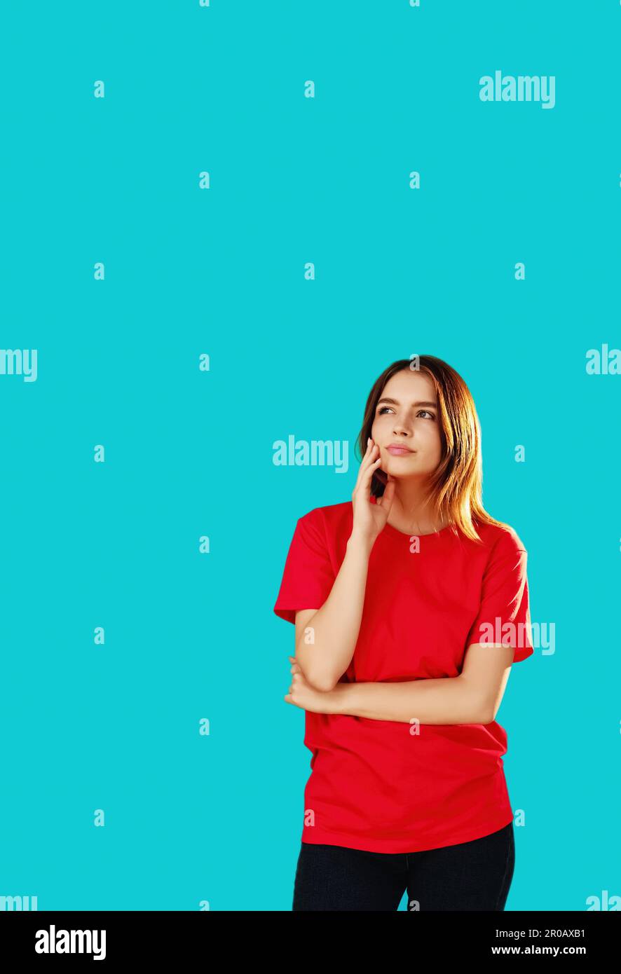 Think over plan puzzled woman uncertain situation Stock Photo - Alamy