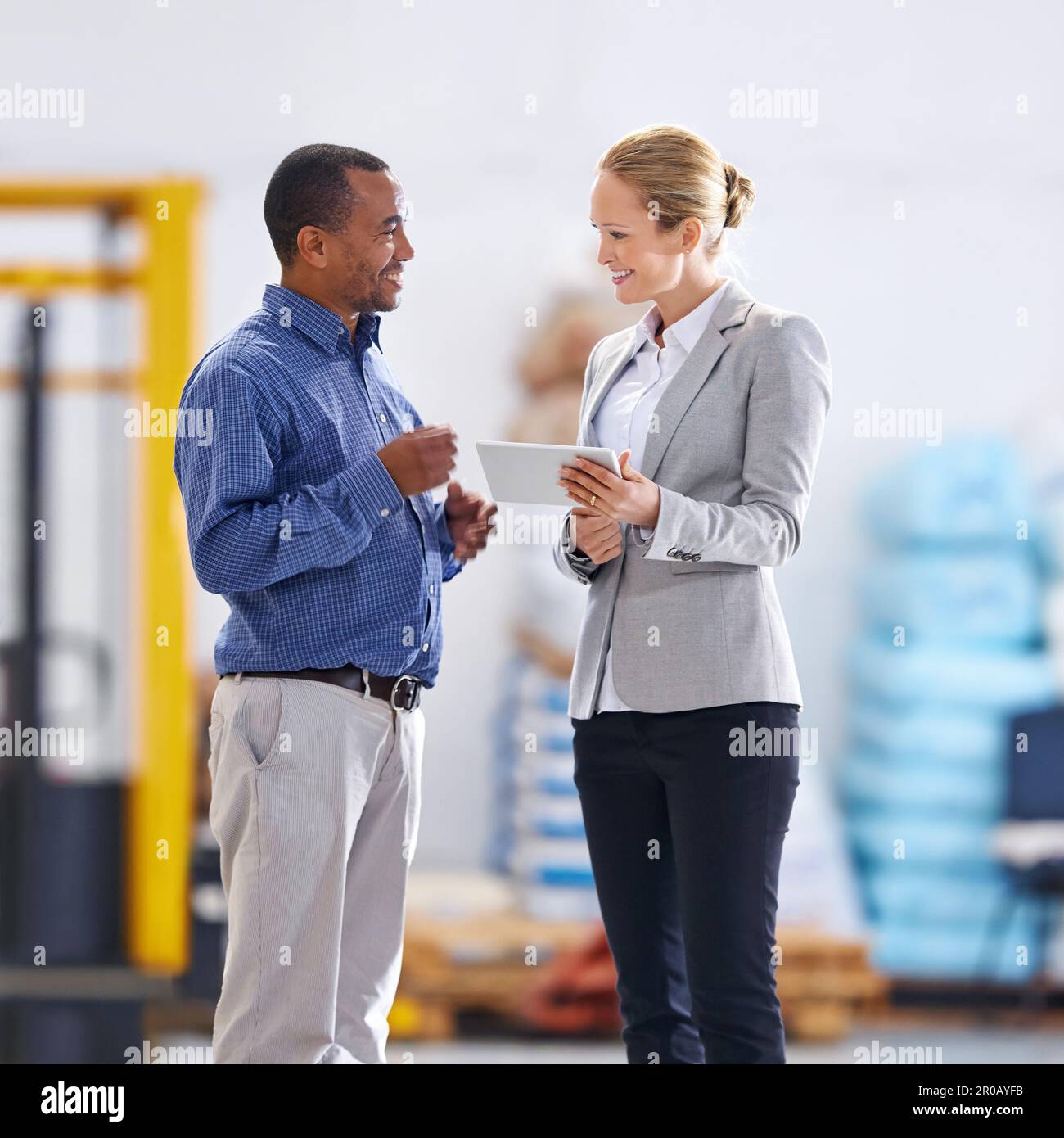Enquiring about productivity. a young manager and her employee on the ...