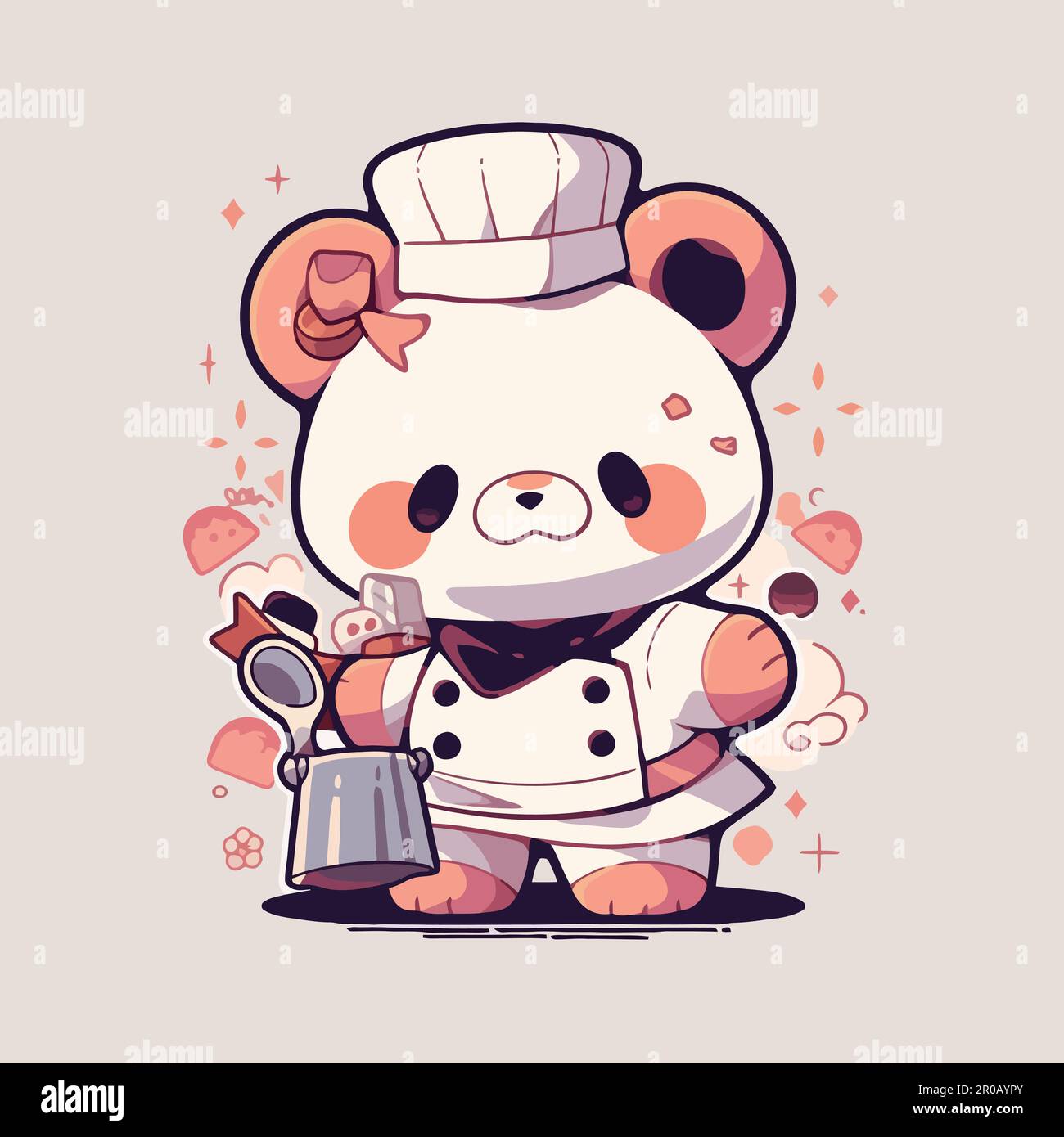 A cartoon bear character with a chef hat and apron Stock Vector Image ...