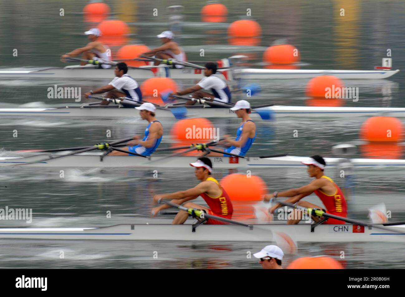 Rudern allgemein, Zweier beim Start Rudern, Rowing, Vorläufe, Heats ...