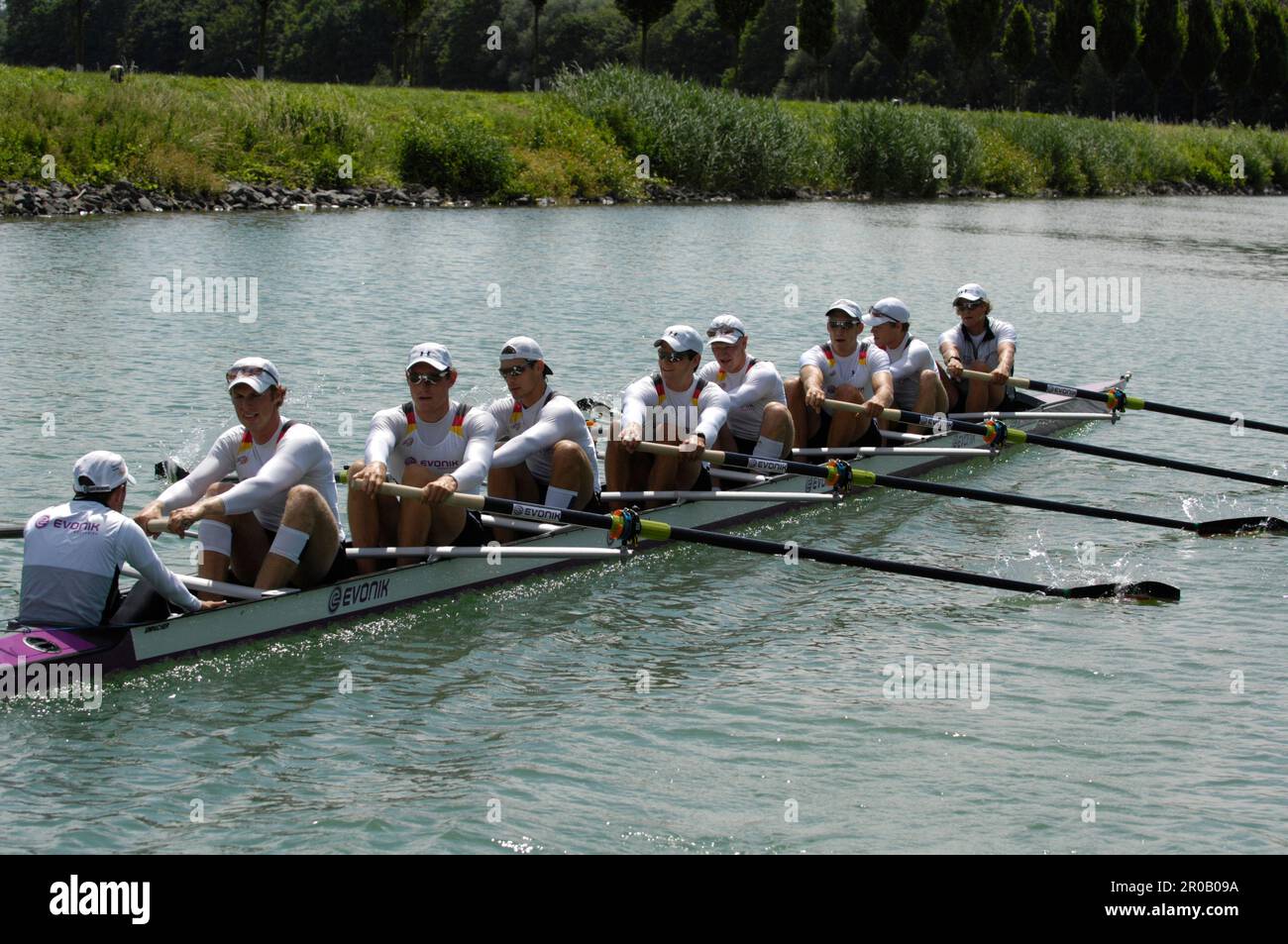 Steuermann Peter Thiede, Matthias Flach (Schlagmann), Florian Mennigen ...