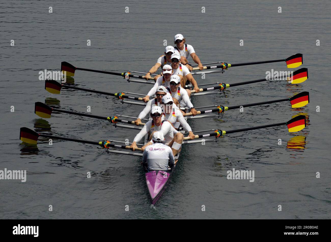 Steuermann Peter Thiede, Matthias Flach (Schlagmann), Florian Mennigen ...